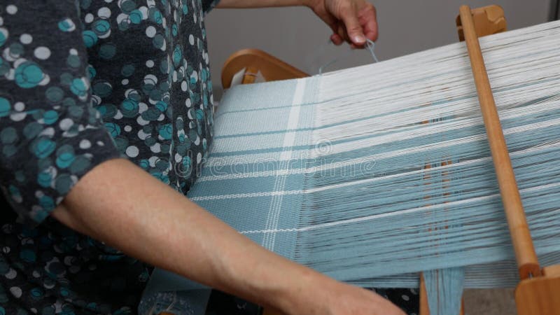 Hand Loom Weaving in Action, Side View Stock Footage - Video of craft ...