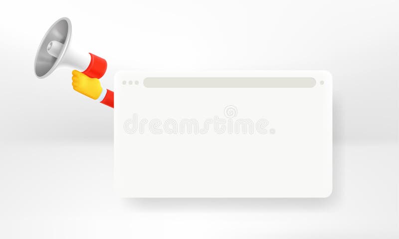 Hand with Loudspeaker. Web Notification Concept Stock Vector ...