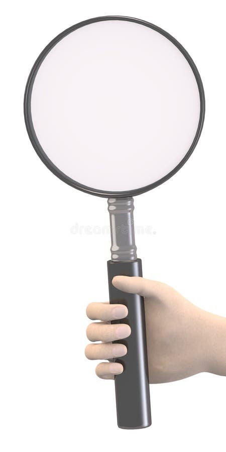 Hand with loupe stock illustration. Illustration of character - 24910756