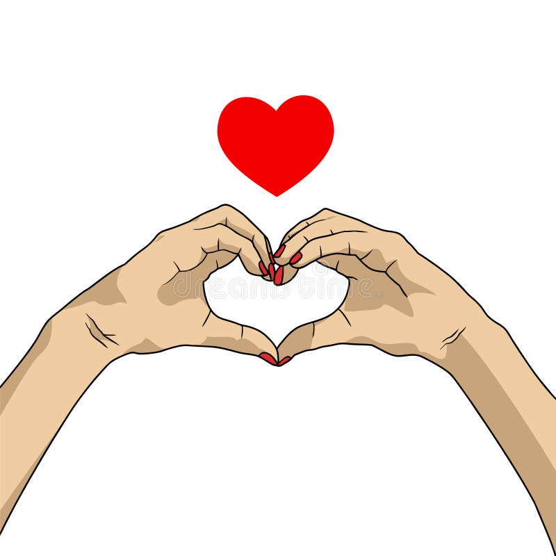 Hand Love Illustration Best Vector Stock Vector - Illustration of girl ...
