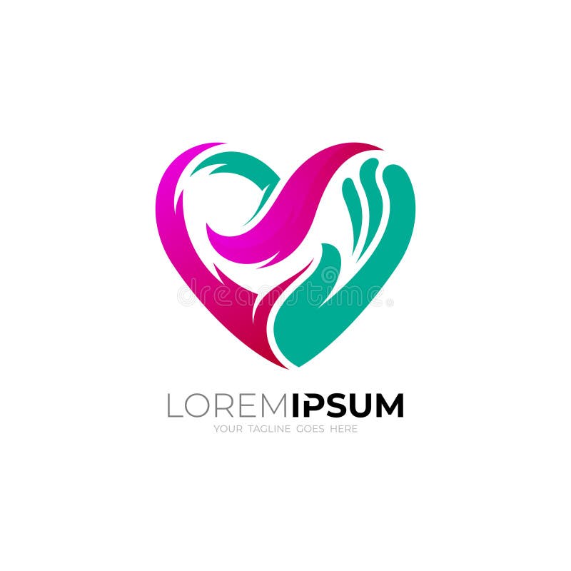 Hand Love Logo with Social Design Vector, Charity Design Stock Vector ...