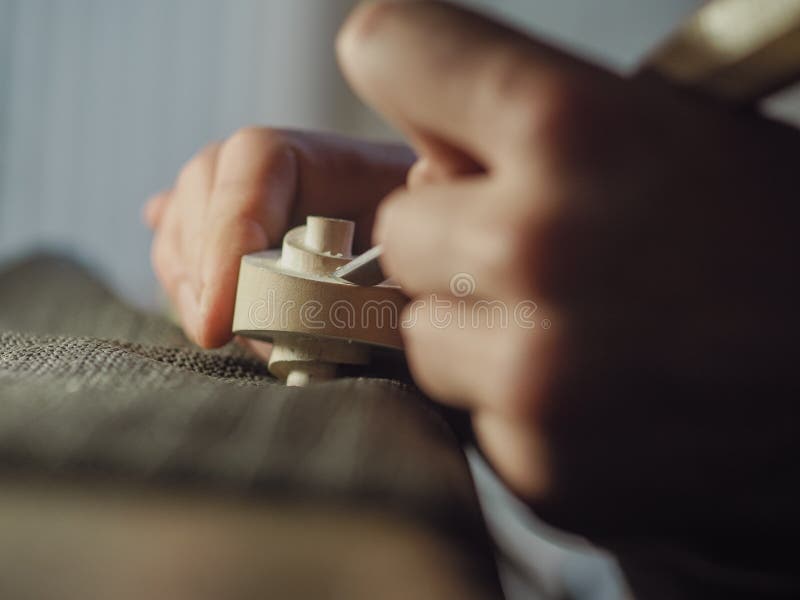 Hand of Luthier Shaping and Carving a Violin Scroll Stock Image - Image ...