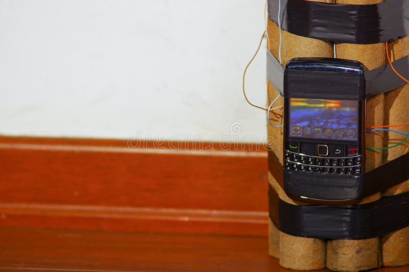 Hand Made Bomb with Some Explosives and a Cellphone Stock Image - Image ...