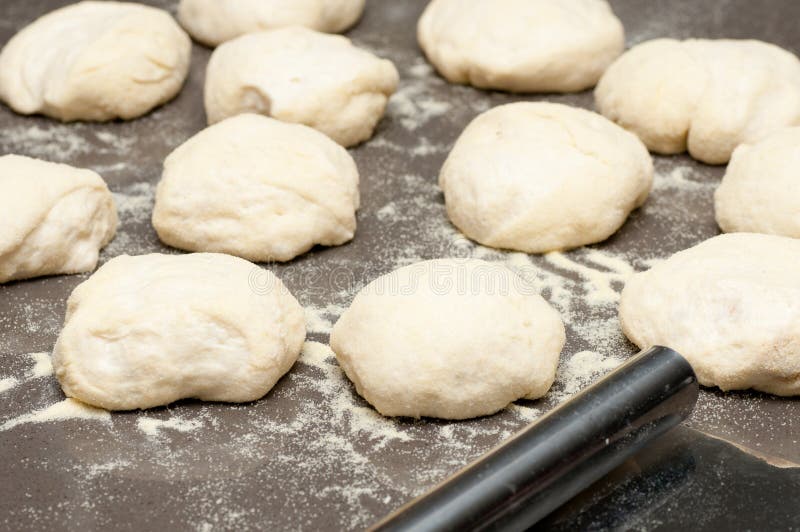 Bread roll dough portions stock image. Image of sourdough - 262099049