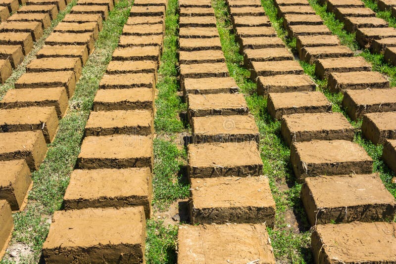 Mud Bricks or Clay Bricks for Building Clay House Stock Photo - Image ...