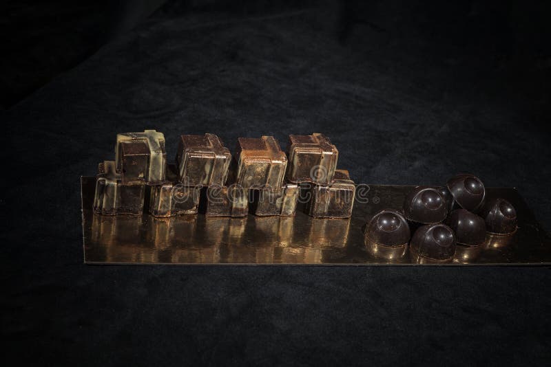 Hand-made Chocolates, Each Candy is Different and Unique. Dark ...