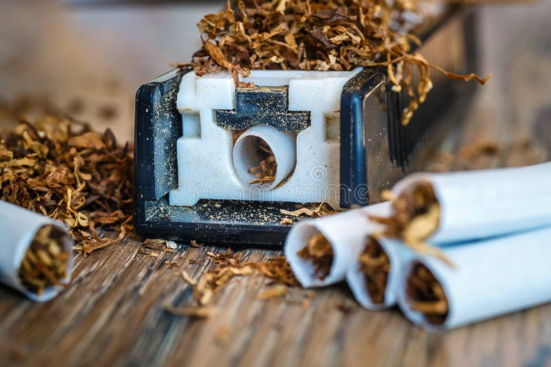 Hand-made Cigarettes at Home Using a Manual Machine Stock Image - Image ...