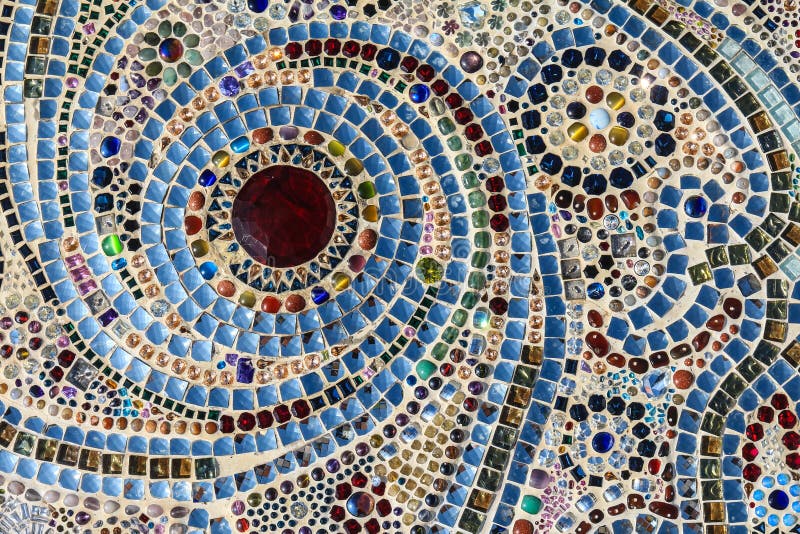 Hand made circular mosaic stock image. Image of element - 51717775
