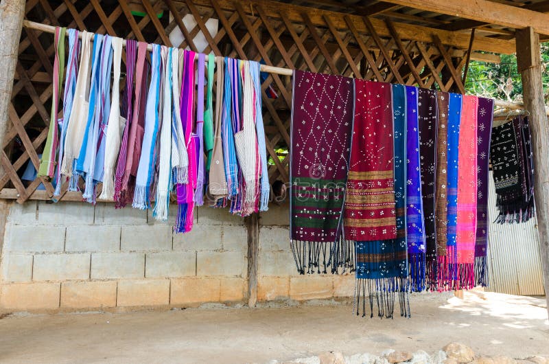 Hand Made Clothes Made by Karen Tribes Stock Photo - Image of ...