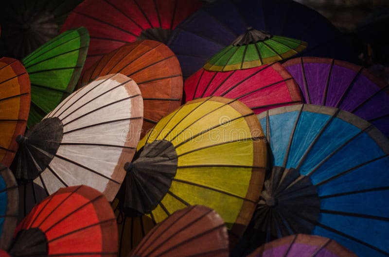 Hand Made Color Paper Umbrellas. Stock Image - Image of paperwork ...