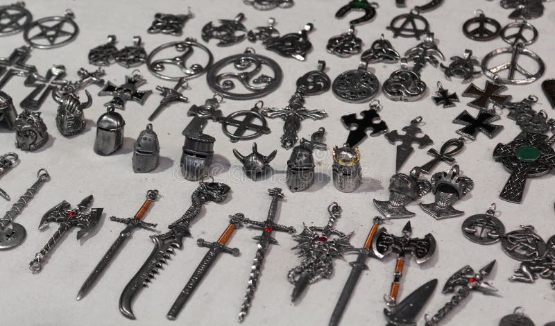 Hand Made Different Metal Pendants. Stock Photo - Image of craftsman ...