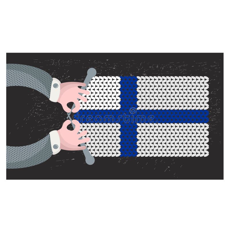 Creative Finland. Map and Wooden Road Sign with Cute Owls Stock Vector ...