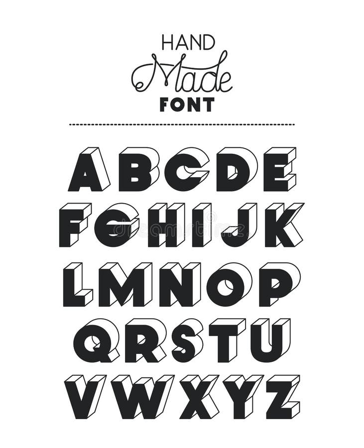 Hand made font alphabet stock vector. Illustration of lettering - 119198243