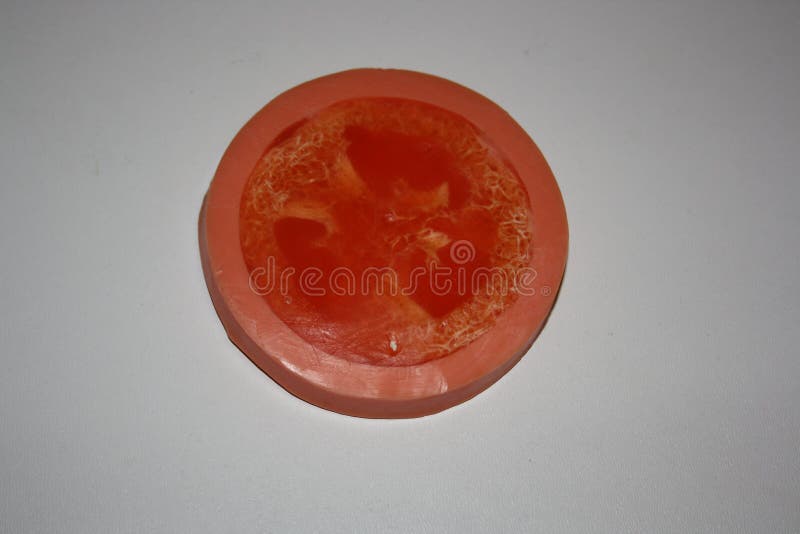 Fragrant Red Handmade Soap Red Orange Stock Image - Image of loofah ...