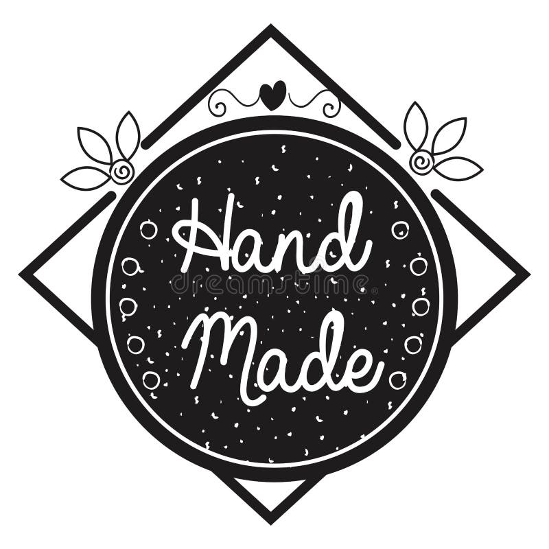 Hand made label icon stock vector. Illustration of vector - 85455692