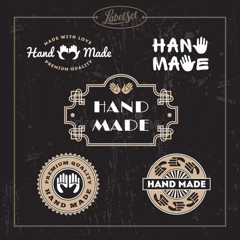 Hand made label set stock vector. Illustration of label - 59585196