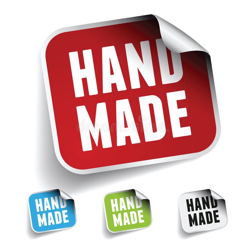 Hand Made Label Sign Sticker Stock Vector - Illustration of badge ...