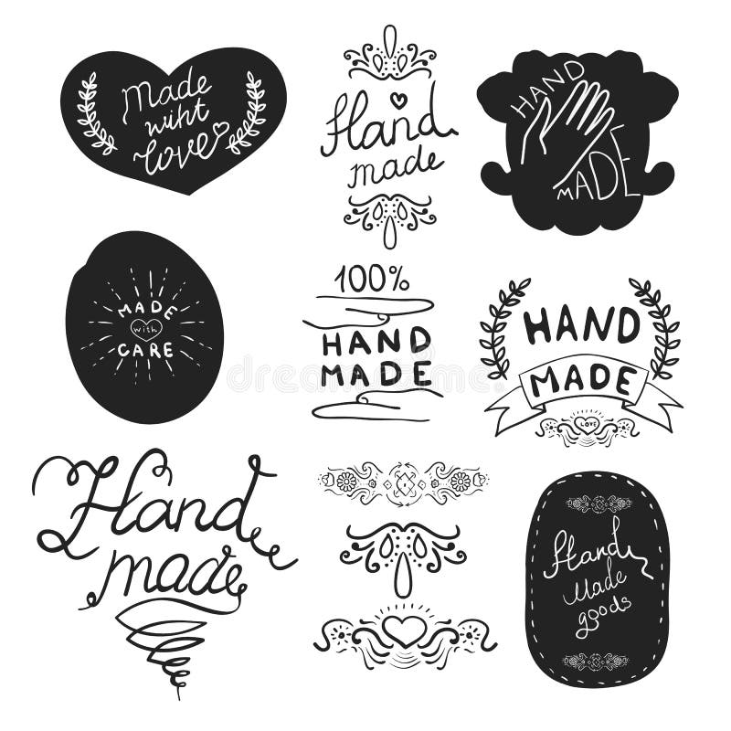 Hand made labels template. stock vector. Illustration of line - 62727555