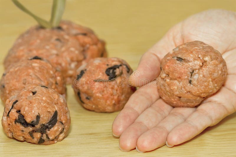 Hand Made Meatballs stock image. Image of meat, cooking - 16376331