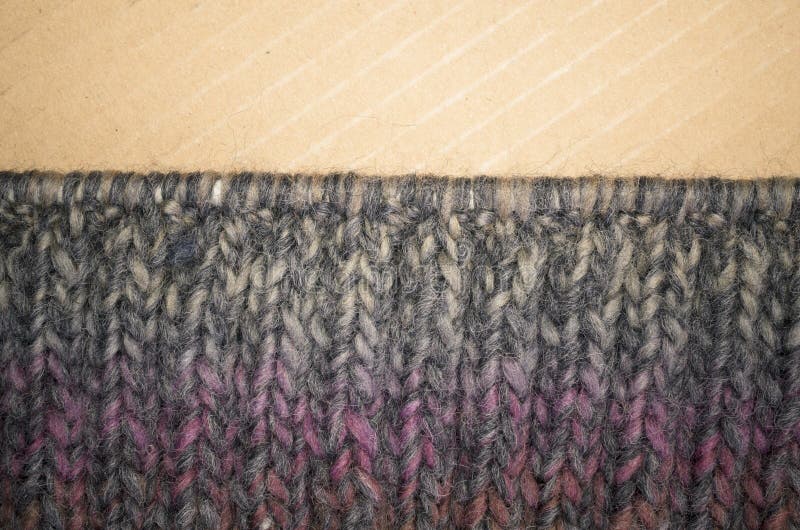 Hand Made Melange Wool Knitted Fabric Stock Image - Image of natural ...