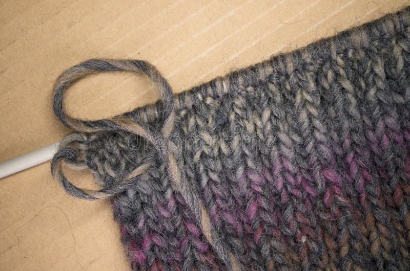 Hand Made Melange Wool Knitted Fabric Stock Image - Image of pale ...