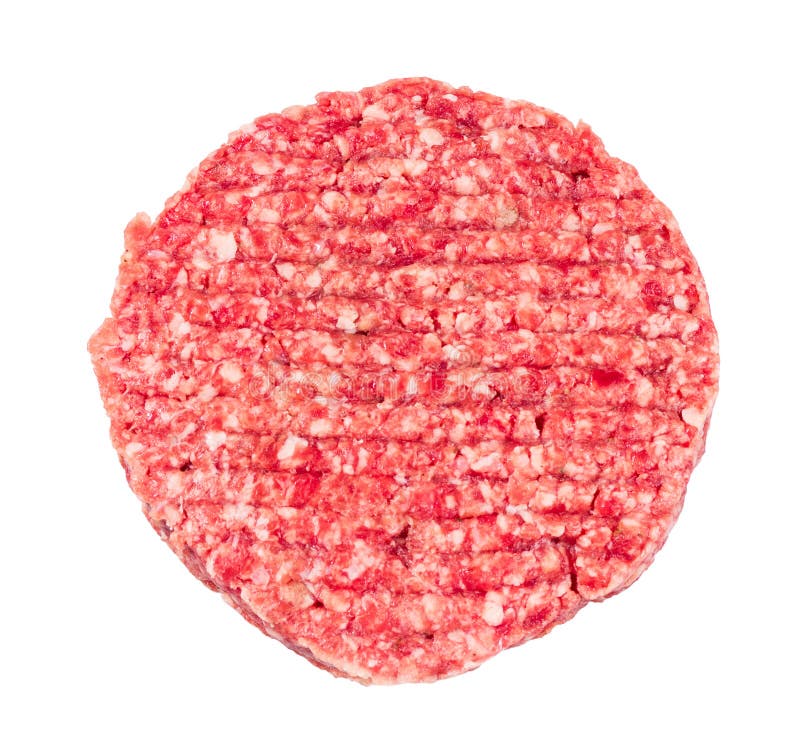Hand Made from Minced Beef, Pork One Burger Isolated on White ...