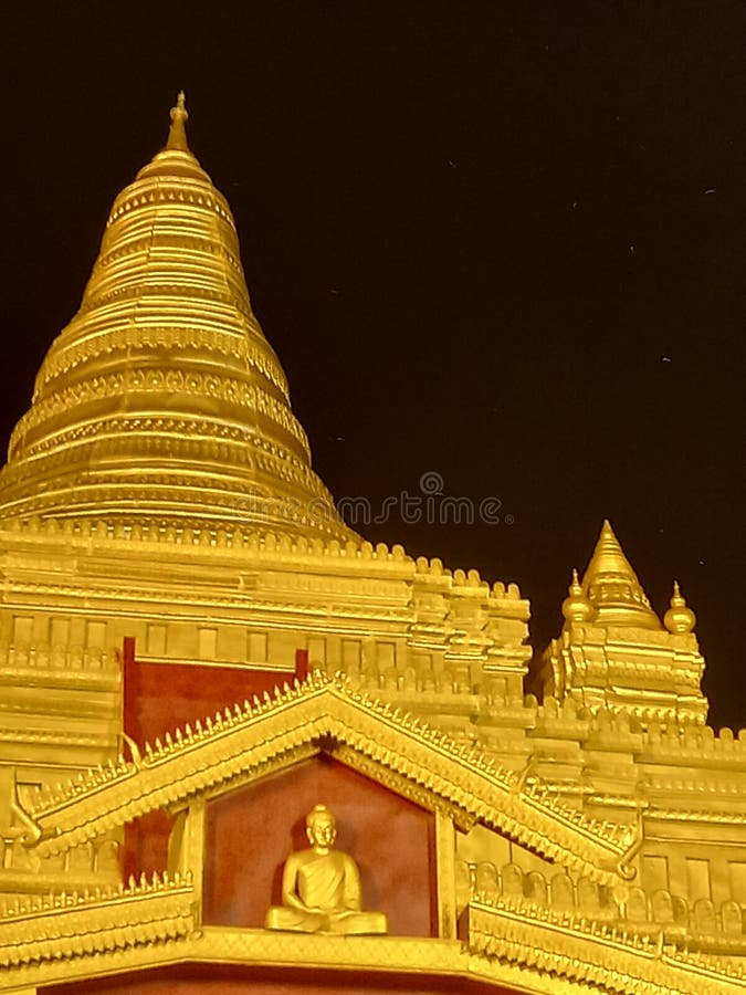 Hand Made Myanmar Golden Temple in Fastable. Stock Photo - Image of ...