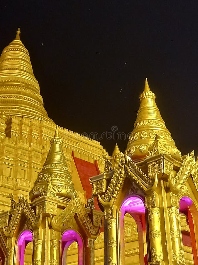 Hand Made Myanmar Golden Temple in Fastable. Stock Photo - Image of ...