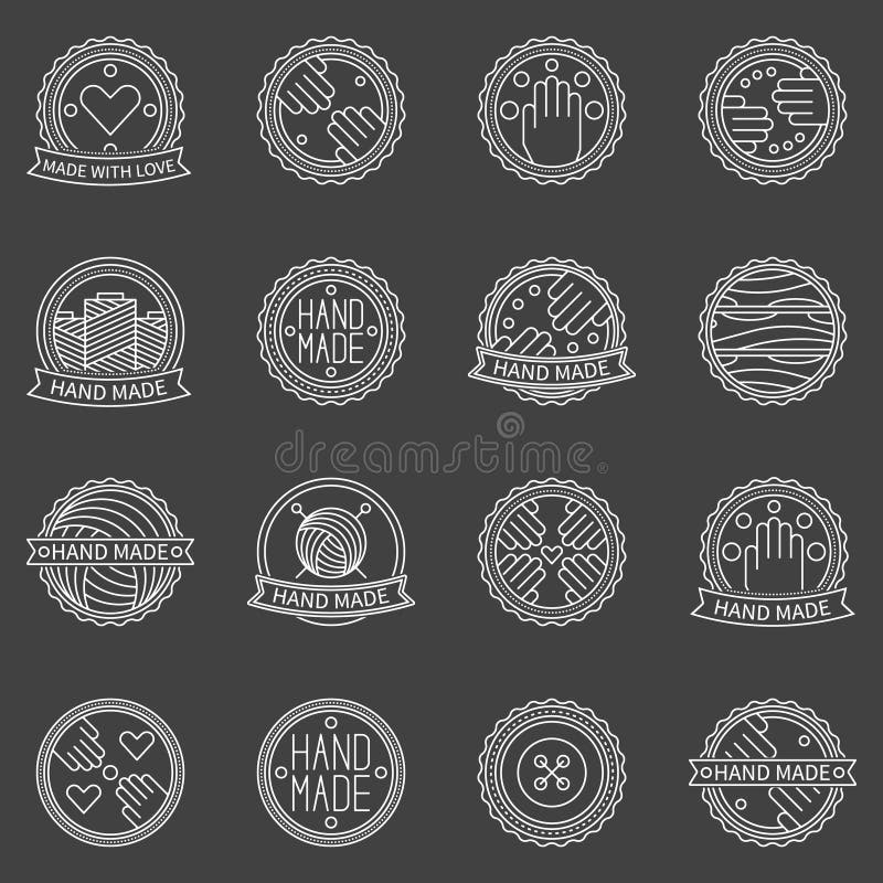 Hand made vector icons set stock vector. Illustration of design - 53825650
