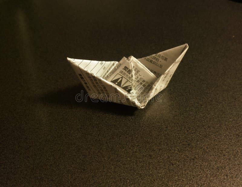 Hand made paper boat craft stock image. Image of goal - 201437713