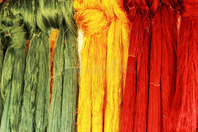 Hand made of raw silk stock photo. Image of hand, loom - 36678234