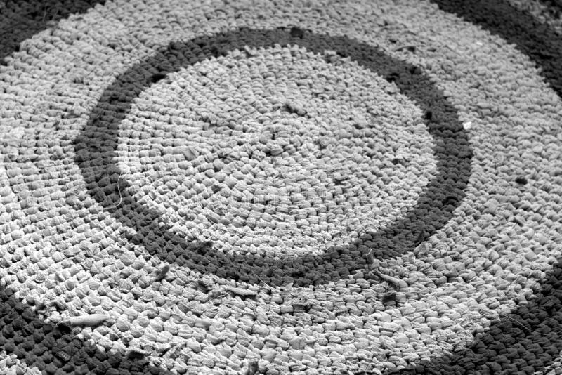 Hand Made Rug in Black and White. Stock Photo - Image of abstract ...