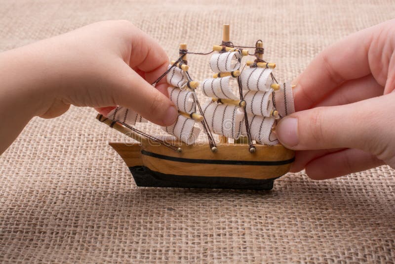 Hand Made Sail Boat in Hand Stock Image - Image of yacht, toys: 95416333