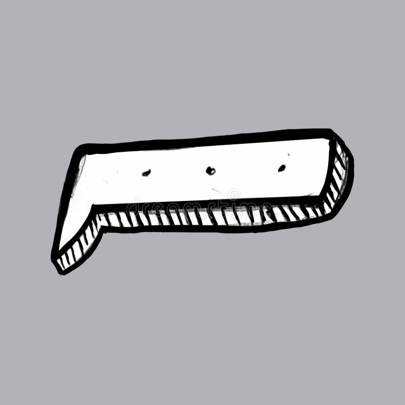 Hand Made Sketch Speech Bubble in the Form of a Narrow Rectangle Stock ...