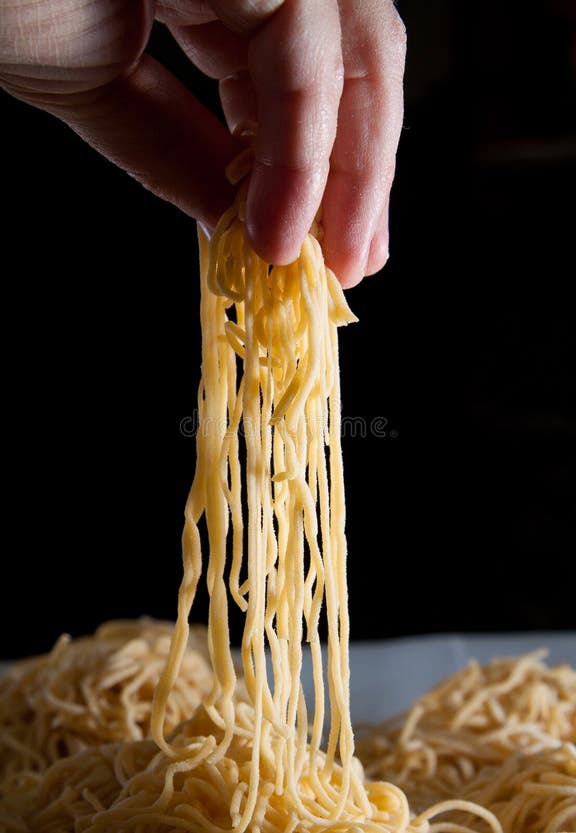 Hand-made Spaghetti, Portrait Stock Photo - Image of preparation ...