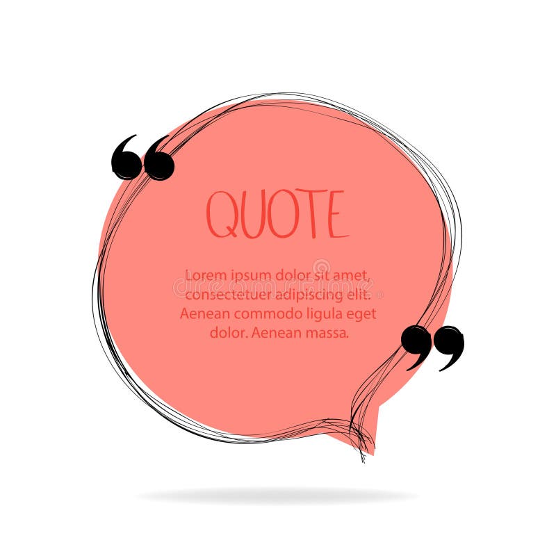 Hand Made Speech Bubble. Quote Frame, Big Set. Freehand Text Quotes ...
