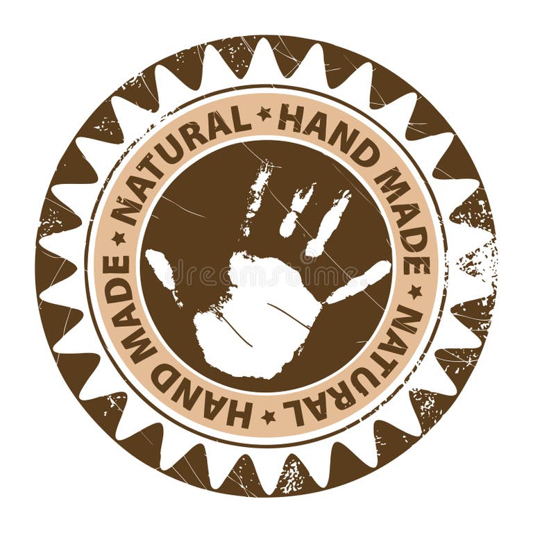 Hand made stamp stock vector. Illustration of brown, isolated - 13387440