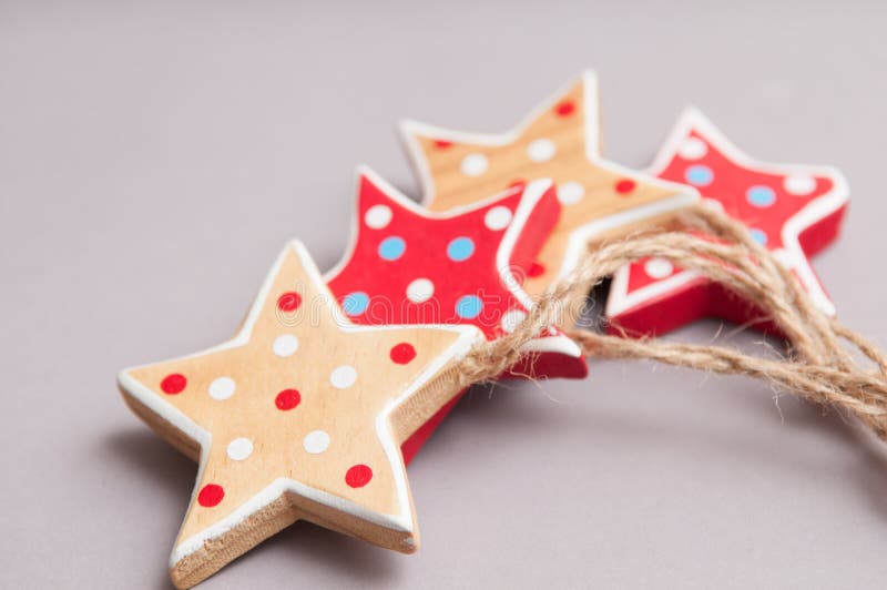 Hand Made Star Shape Christmas Tree Decorations Stock Photo - Image of ...