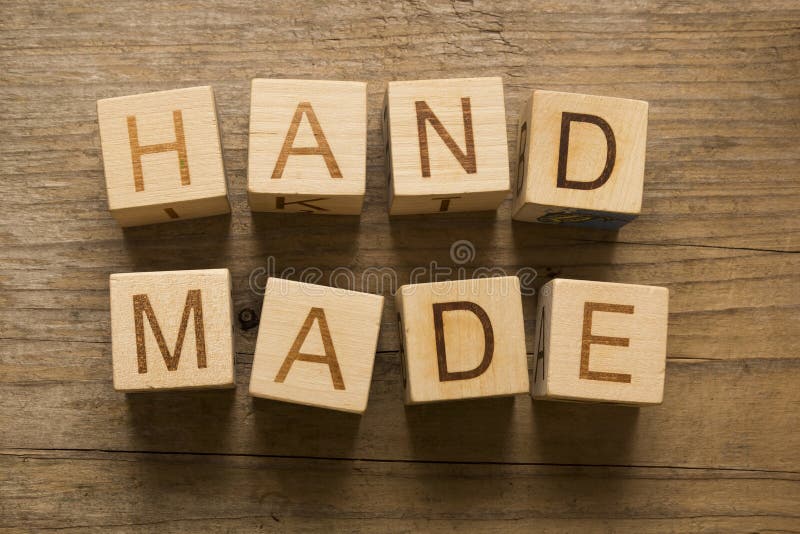 Hand Made Text on a Wooden Blocks Stock Image - Image of unique ...