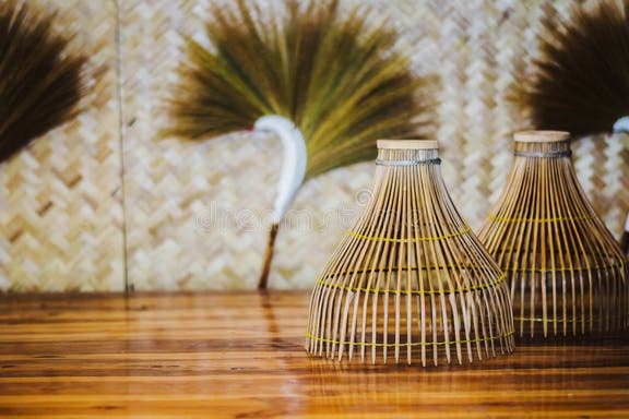 Hand Made Thai Local Fish Trap Stock Image - Image of thai, river ...