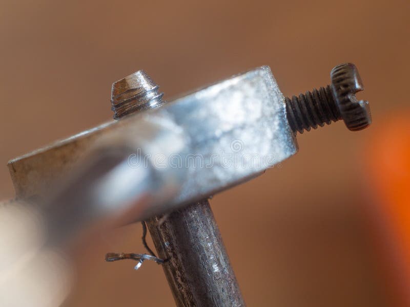 Threading New on Rusty Metal Rod Stock Image - Image of hand ...