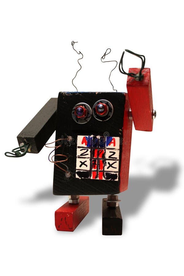Hand made toy robot stock image. Image of future, children - 27860301