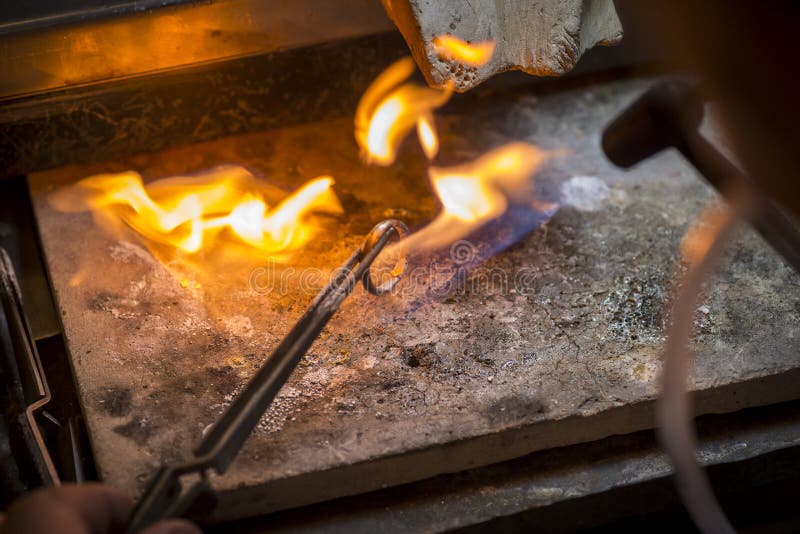 Hand-made Wedding Ring by Goldsmith Craftsman Stock Image - Image of ...