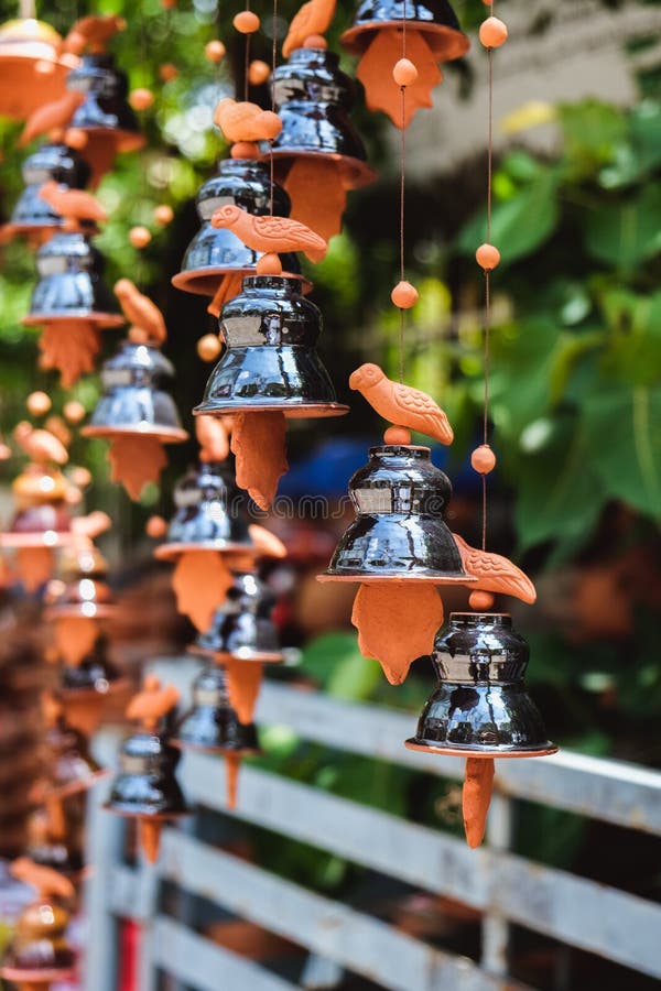 Hand Made Wind Chimes Hanging on a String Stock Photo - Image of ...