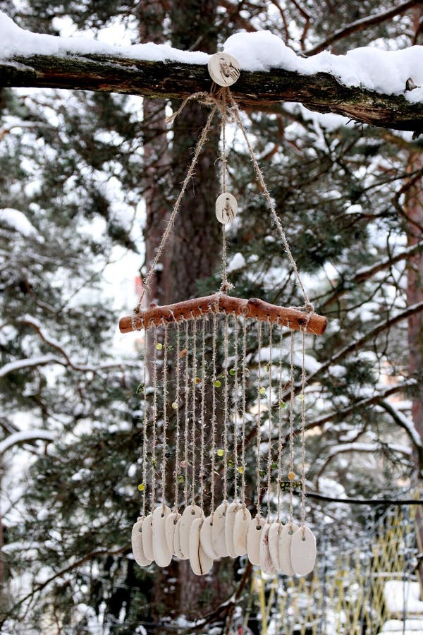 Hand Made Wind Chimes Hanging on a String with Depth of Field Effect ...