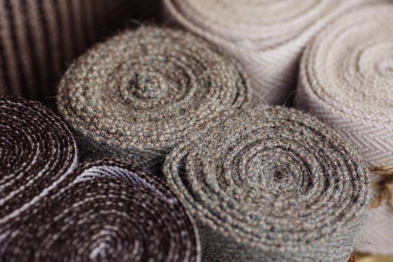 Hand Made of Wool Fabric Rolls. Stock Photo - Image of design, fabric ...