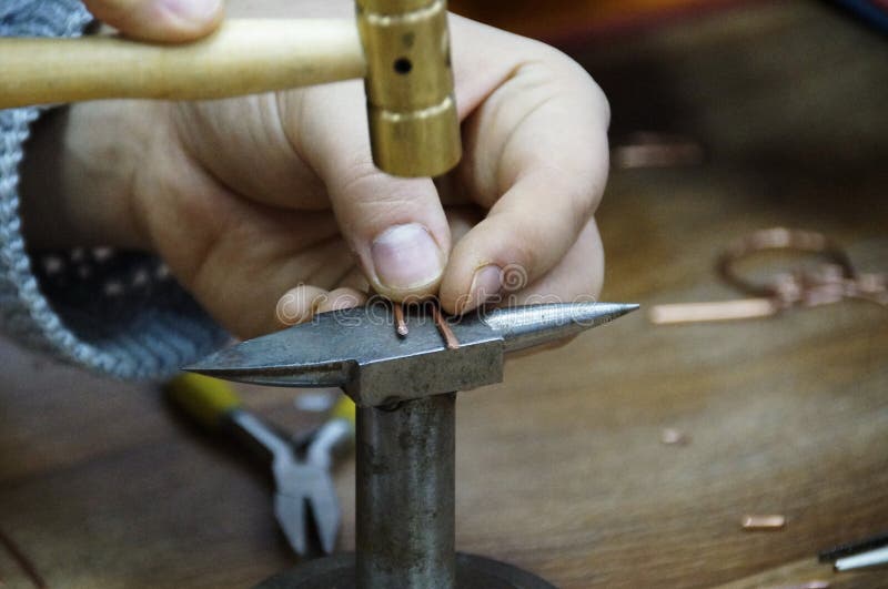 Hand Made Work with Wire in Wire Stock Image - Image of design, craft ...