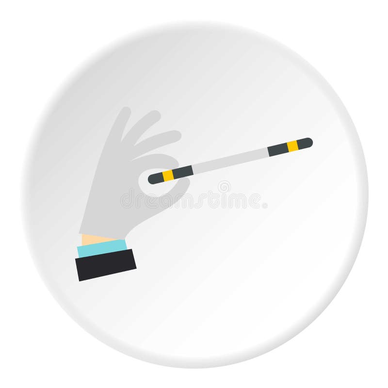 Hand with Magic Wand Icon Circle Stock Vector - Illustration of hold ...