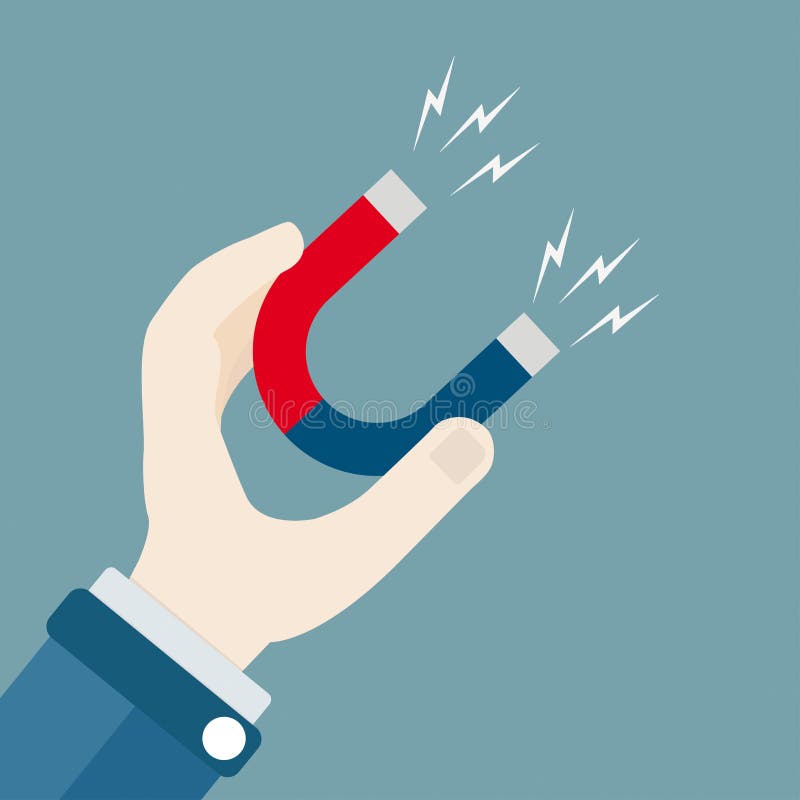 Hand Magnet stock vector. Illustration of gravity, magnetism - 89890624