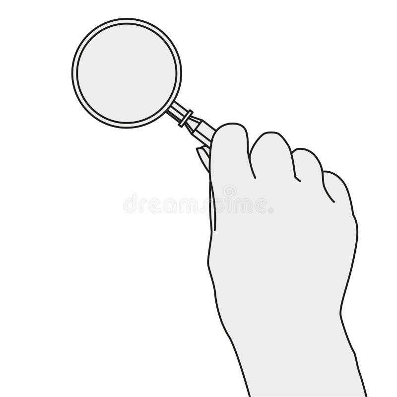 Hand with Magnifier stock vector. Illustration of finger - 99708049